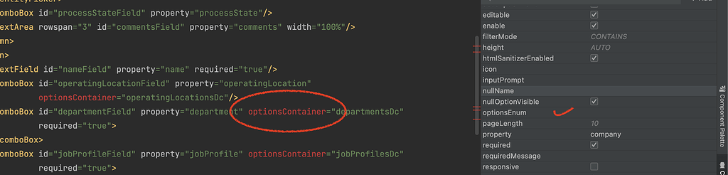 Options container missing in jmix? - Support - Jmix
