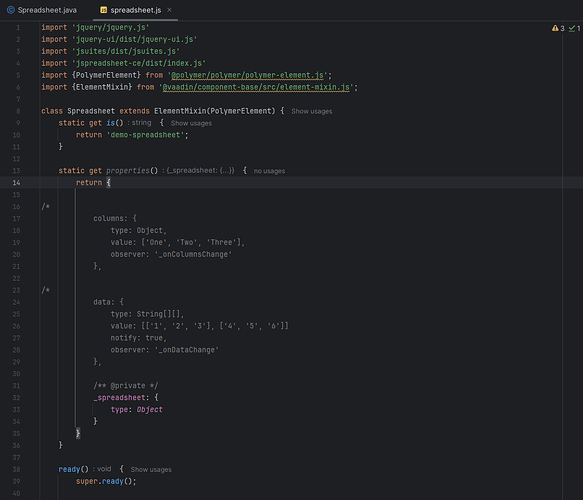 Integrating Jspreadsheet Javascript component - Support - Jmix