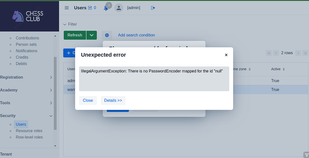 IllegalArgumentException There is no PasswordEncoder mapped for the id "null" using change ...