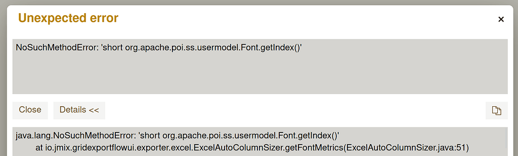 FlowUI: ExcelExport Action uses old version Apache Poi - Support - Jmix