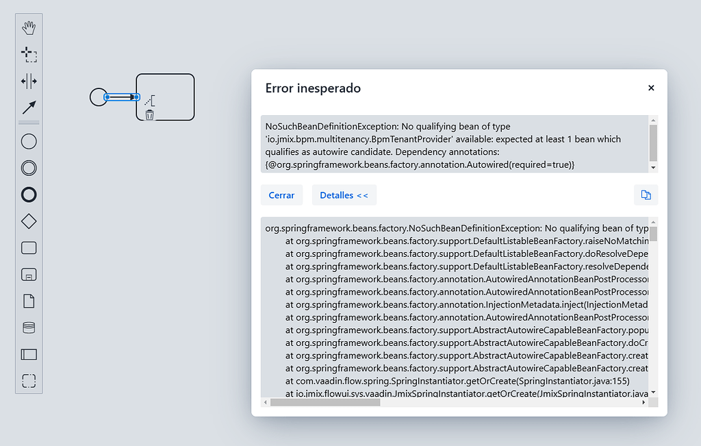 BPM error in modeler - Support - Jmix