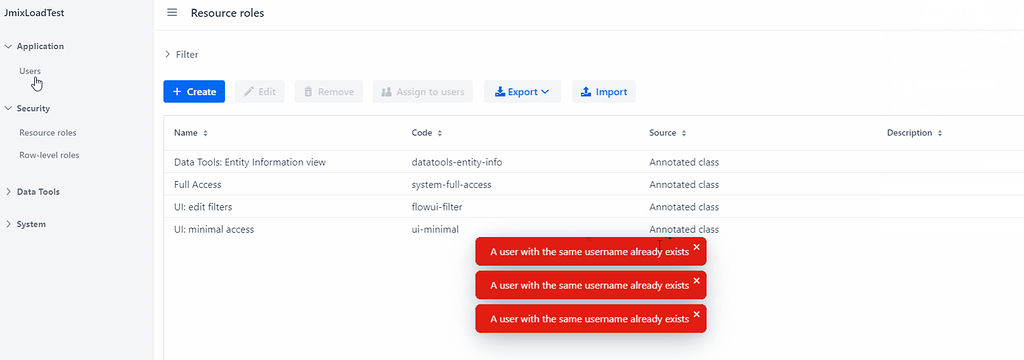 Error notification is not modal and won't disappear clicking on the screen - Support - Jmix