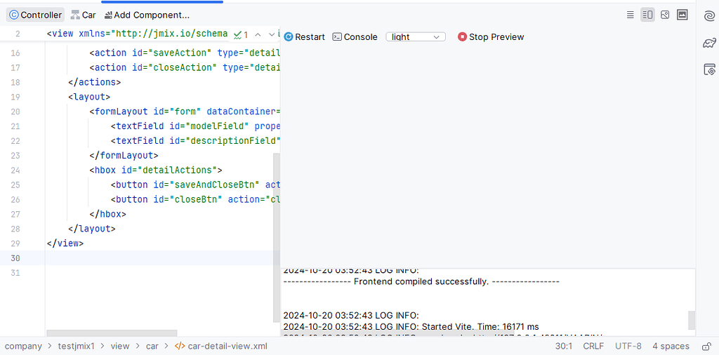Jimix 2.2 Screen-designer preview doesn't work - Support - Jmix