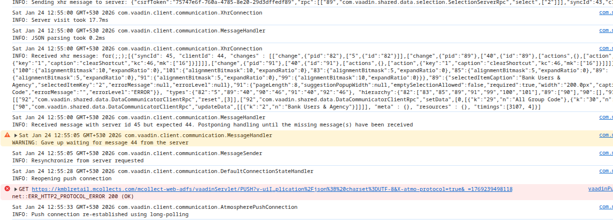 Vaadin-push getting blocked - Support - Jmix